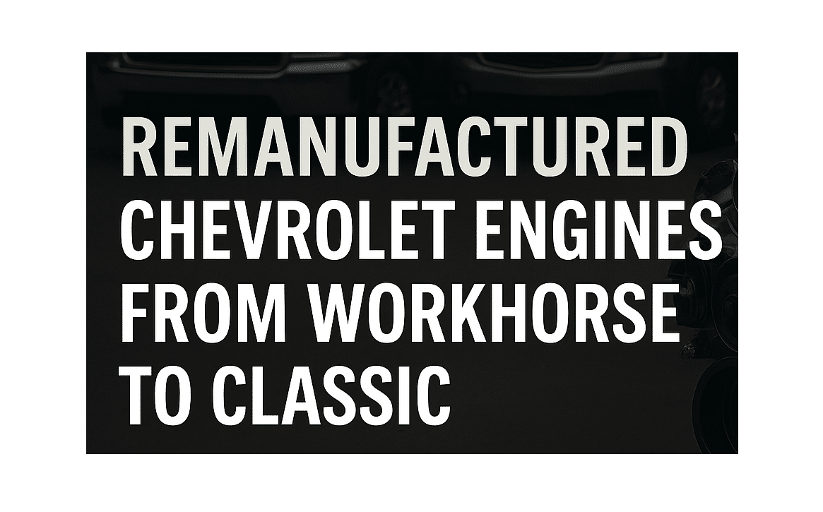 Find the Right Remanufactured Chevrolet Engine — From Workhorse to ...