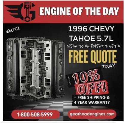 Engine of the Day: Powerful 1996 Chevrolet Tahoe Engine - Gearhead Engines